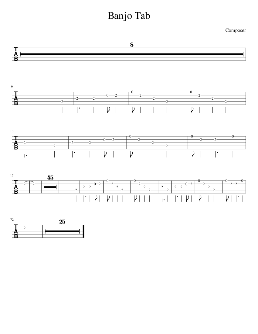 Banjo Tab Sheet Music for Banjo (Solo) | MuseScore.com