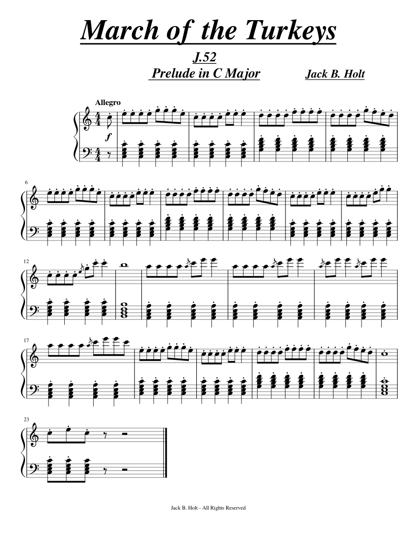 March of the Turkeys Sheet music for Piano (Piano Duo) | Musescore.com