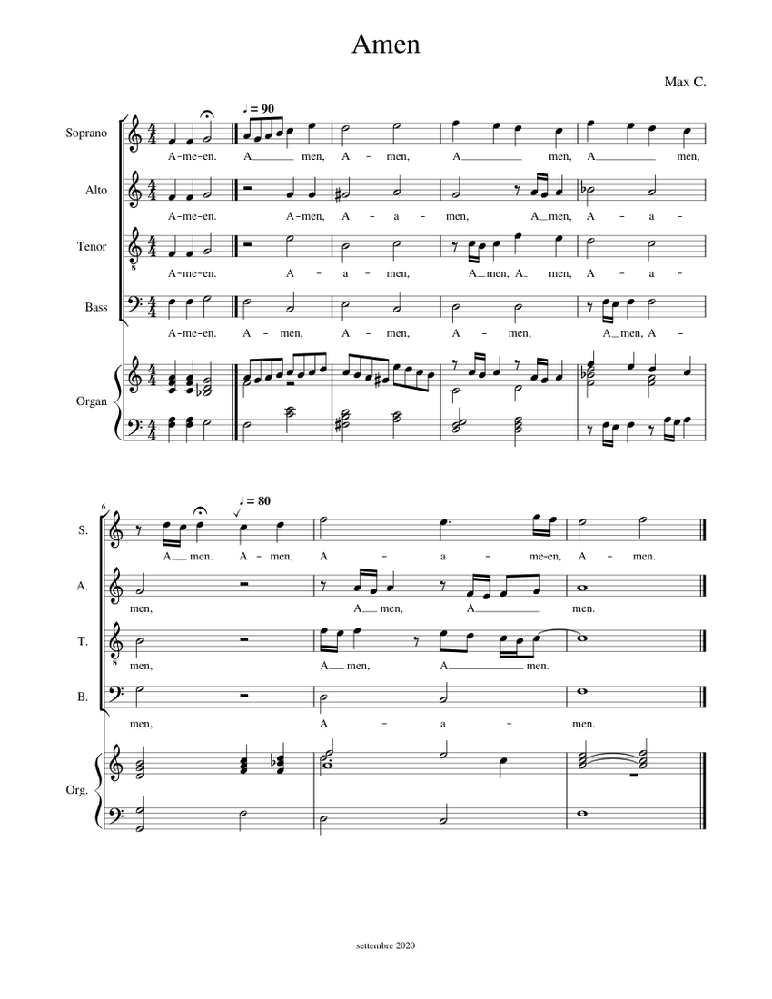 Amen Sheet music for Soprano, Alto, Tenor, Bass voice & more ...