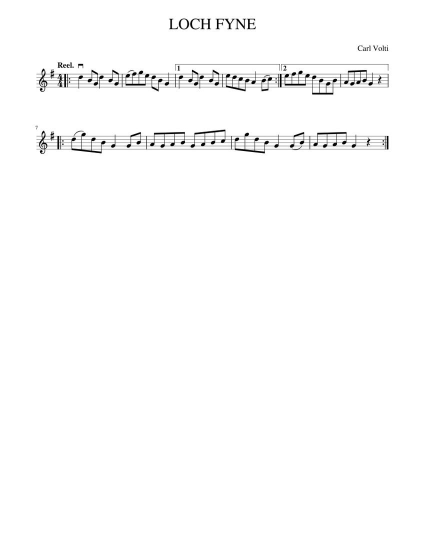 Carl Volti - LOCH FYNE Sheet music for Piano (Solo) | Musescore.com