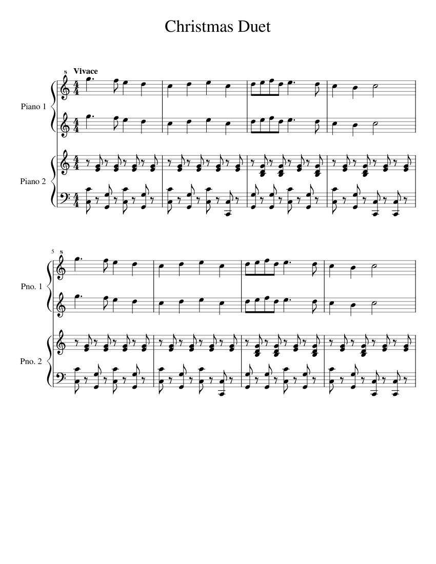 A Christmas Duet Sheet Music for Piano (Piano Four Hand) | MuseScore.com