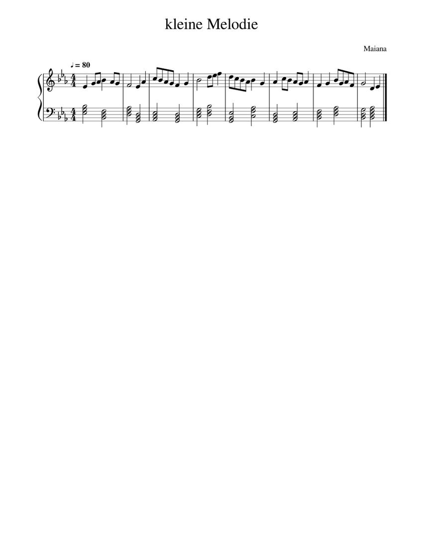 Kleine Melodie - little melody Sheet music for Piano (Solo) Easy ...