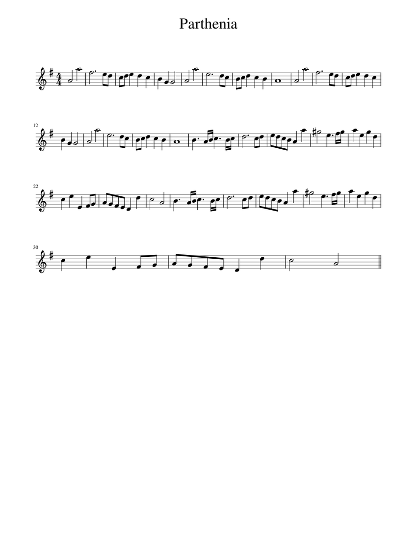 Parthenia Sheet music for Piano (Solo) Easy | Musescore.com