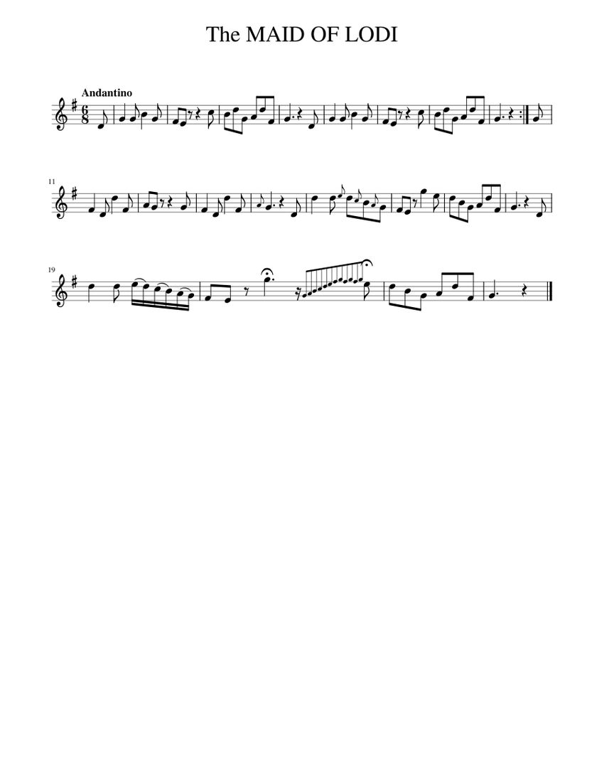 The MAID OF LODI Sheet music for Piano (Solo) | Musescore.com