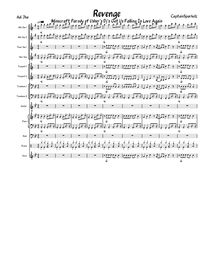 Revenge Sheet music for Piano, Trombone, Vocals, Saxophone alto & more ...