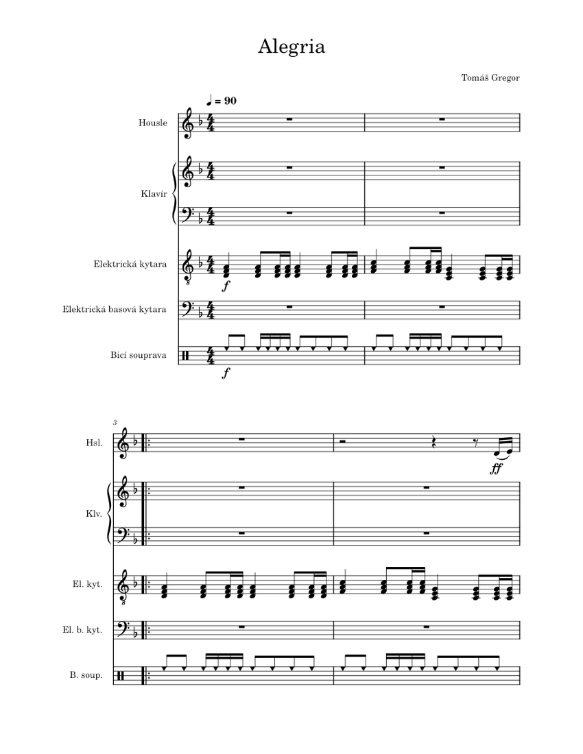 Alegria Sheet music for Piano, Violin, Guitar, Bass guitar & more ...