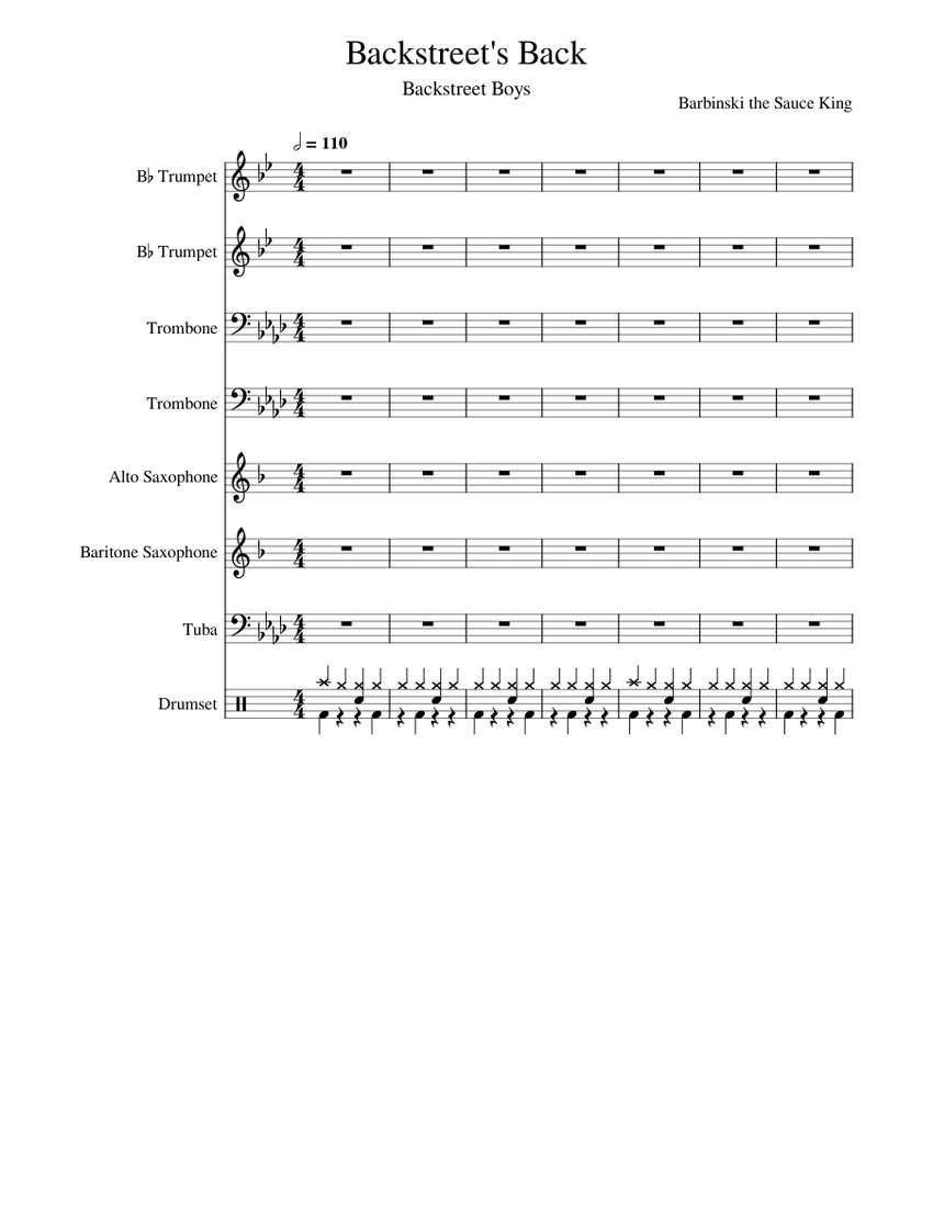 Backstreet's Back by The Backstreet Boys Arrangement Sheet Music for ...