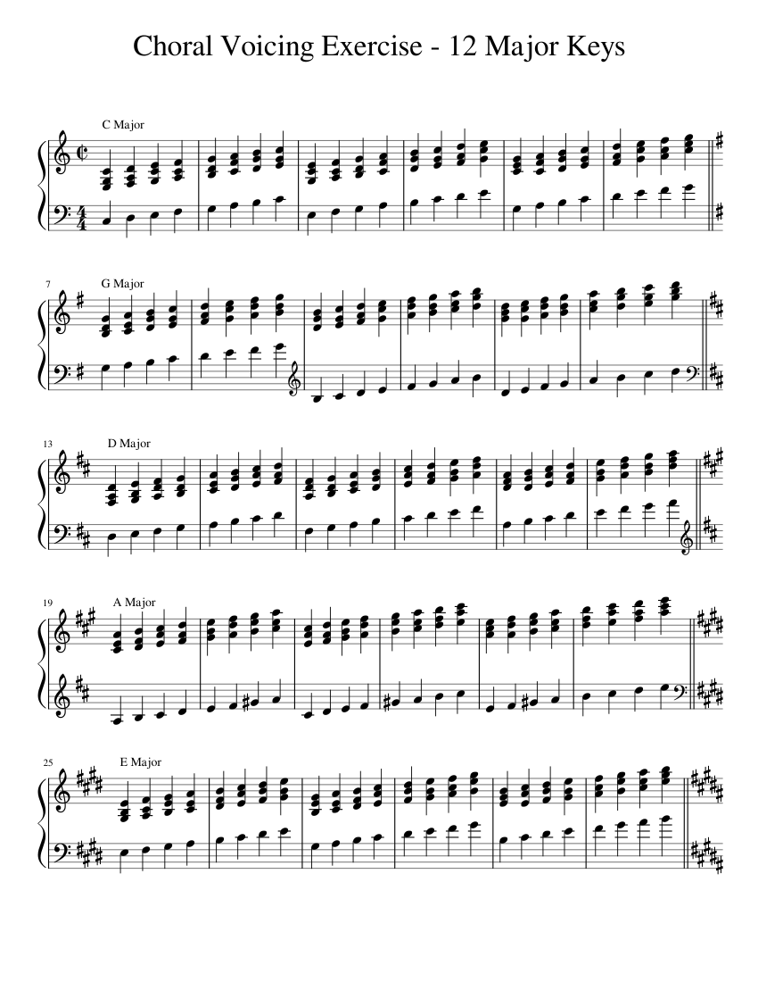 Choral Voicing Exercise Sheet music for Piano (Solo) Easy | Musescore.com