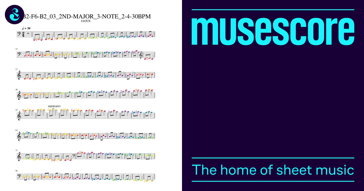 B2-F6-B2_03_2ND-MAJOR_3-NOTE_2-4-30BPM_V4_COLOR – IAOUE Sheet music for ...
