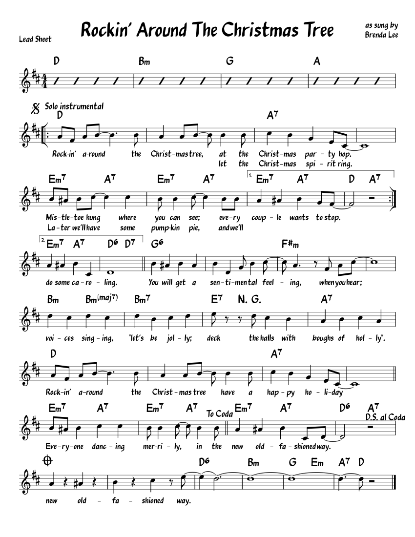 rockin around the christmas tree coloring page