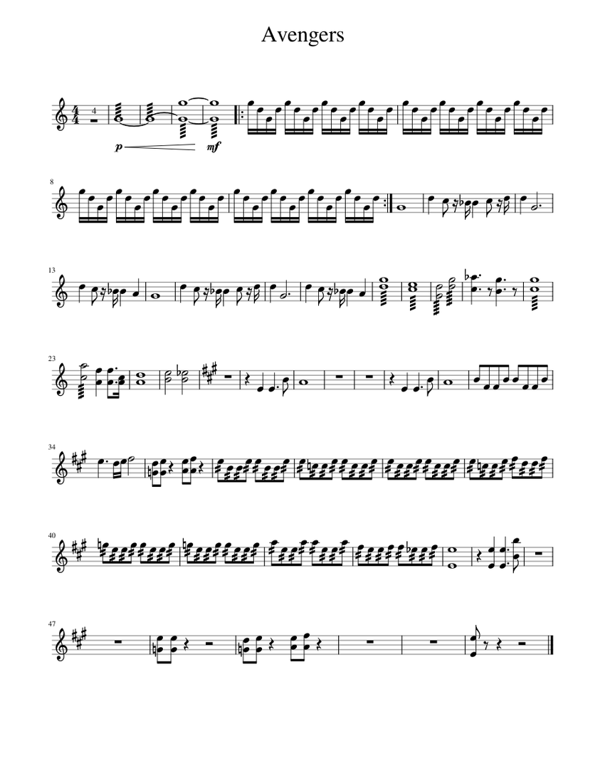 Avengers Sheet music for Violin (Solo) | Musescore.com