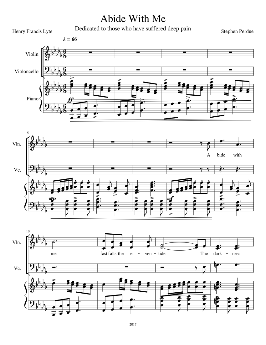 Abide With Me Sheet music for Piano, Violin, Cello (Piano Trio ...