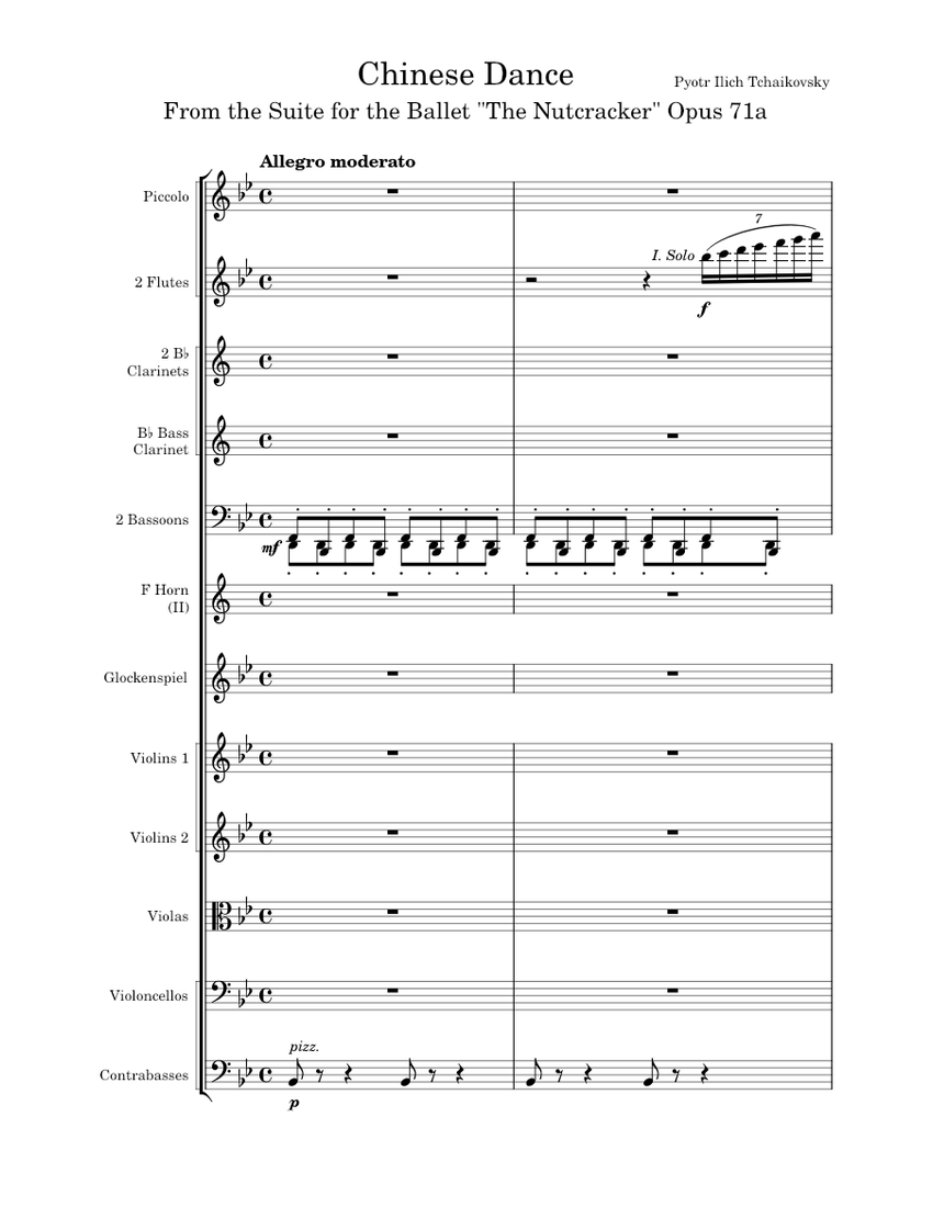 The Nutcracker Suite Opus 71a, Chinese Dance – Pyotr Ilich Tchaikovsky ...