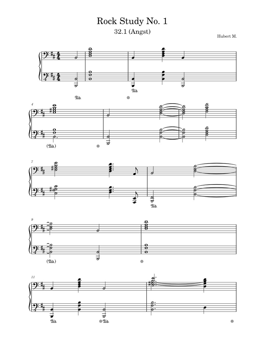 Rock Study No. 1 (32.1; Angst) Sheet music for Piano (Solo) | Musescore.com