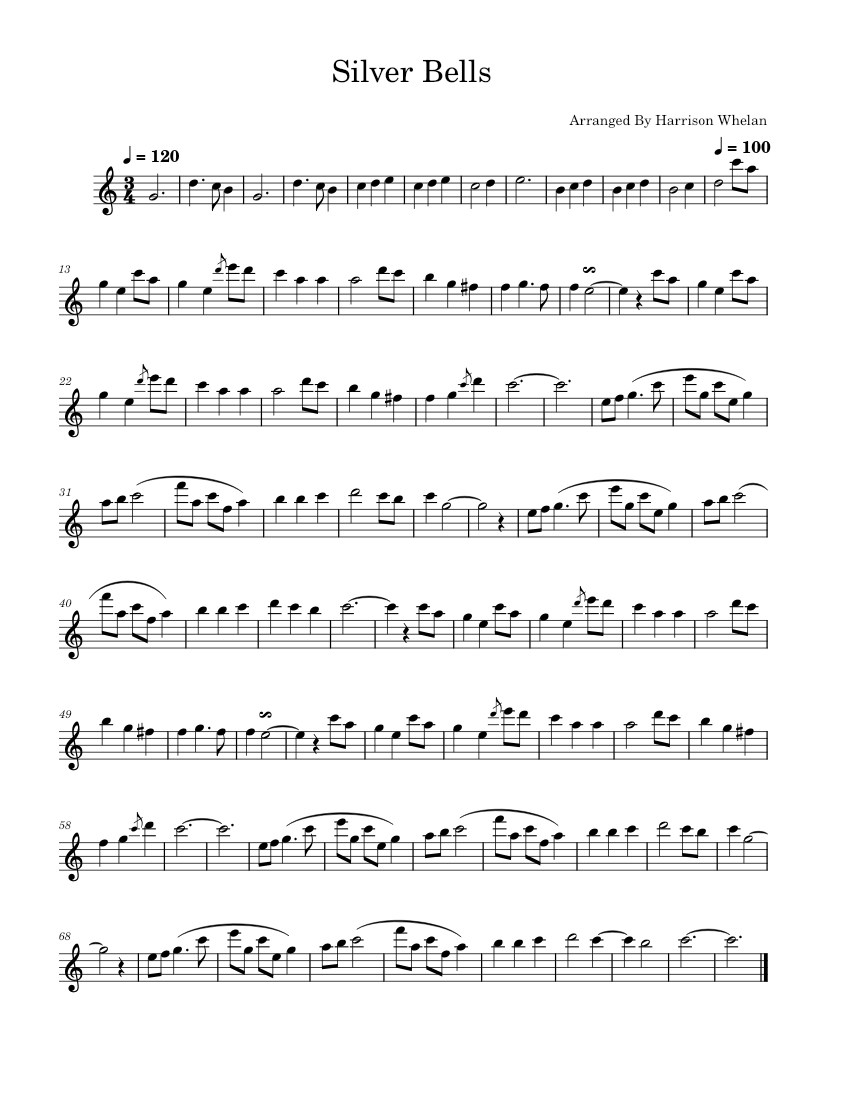 Silver Bells Sheet music for Flute (Solo) | Musescore.com