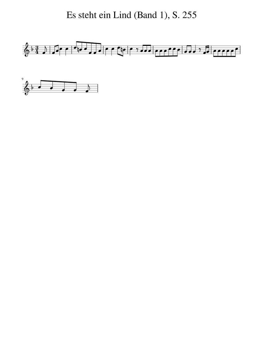 Es steht ein Lind (Band 1), S. 255 Sheet music for Piano (Solo ...