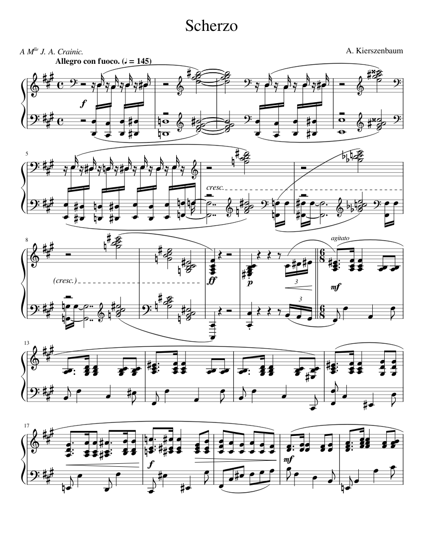 Scherzo in F-Sharp Minor Sheet Music for Piano (Solo) | MuseScore.com