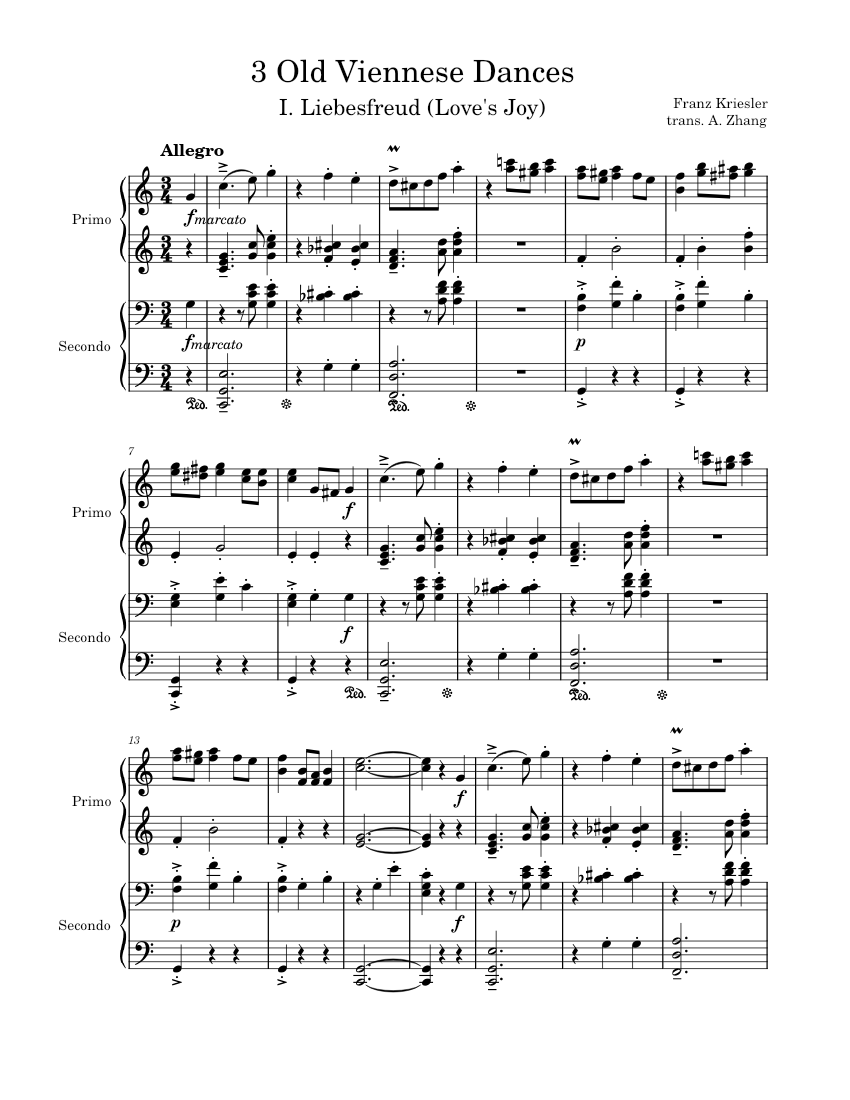 Liebesfreud – Fritz Kreisler 3 Old Viennese Dances – I. Liebesfreud ...