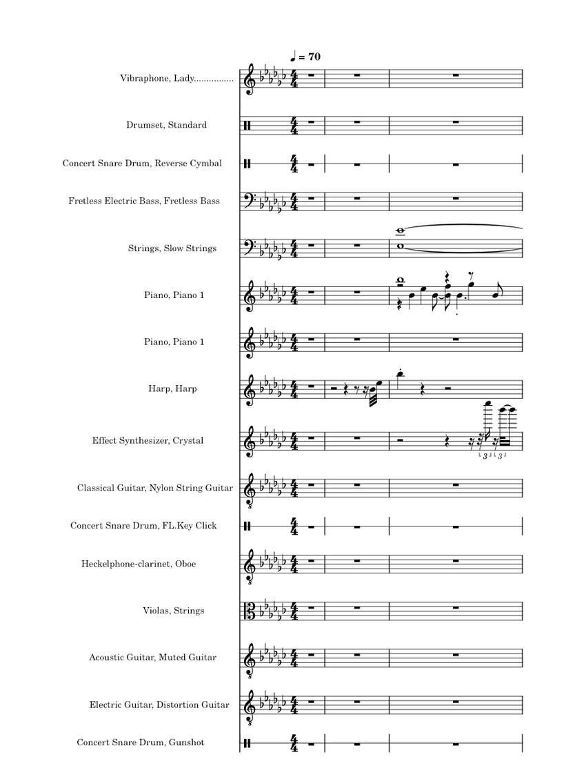 Rogers Kenny Lady Sheet Music for Piano, Vibraphone, Snare drum, Guitar ...
