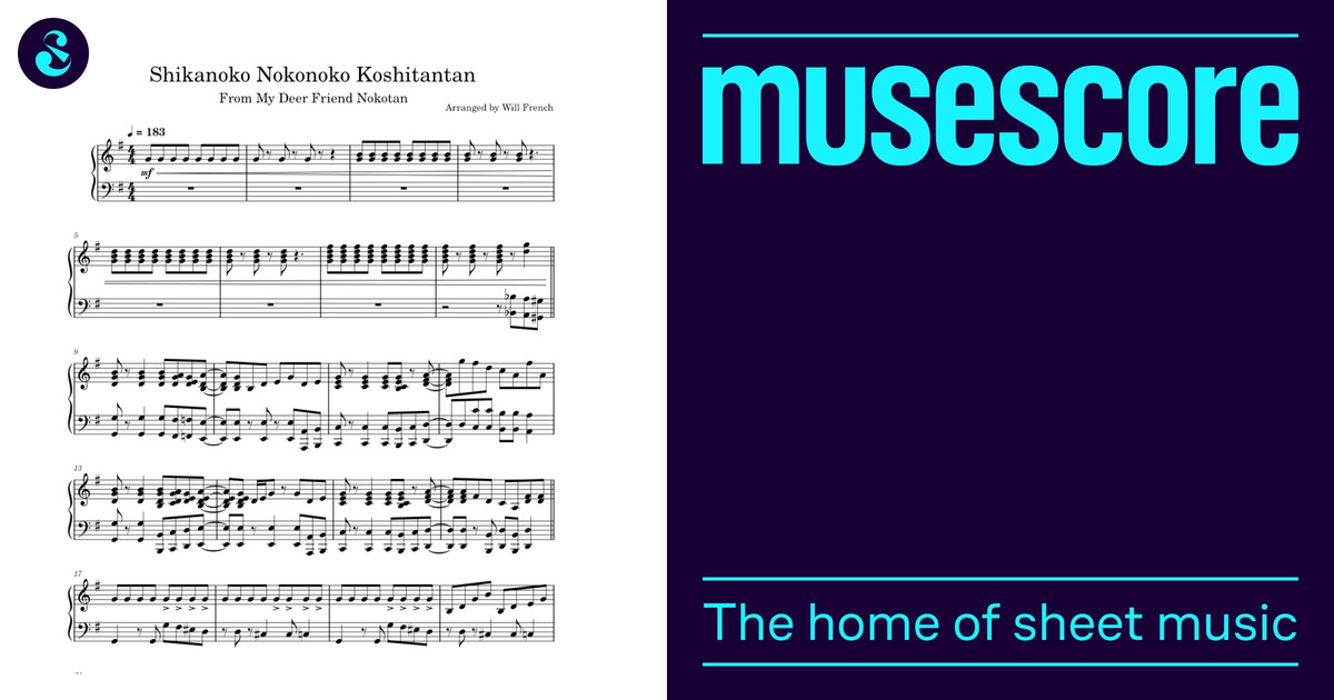 Shikanoko Nokonoko Koshitantan Piano Arrangement - Shikairo Days Sheet ...