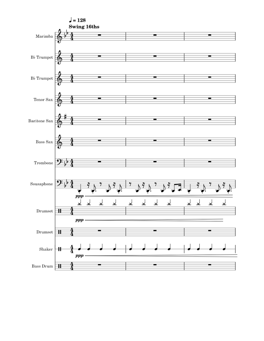 Intentional Dweeb – MEUTE Sheet music for Trombone, Saxophone tenor, Saxophone baritone, Trumpet ...