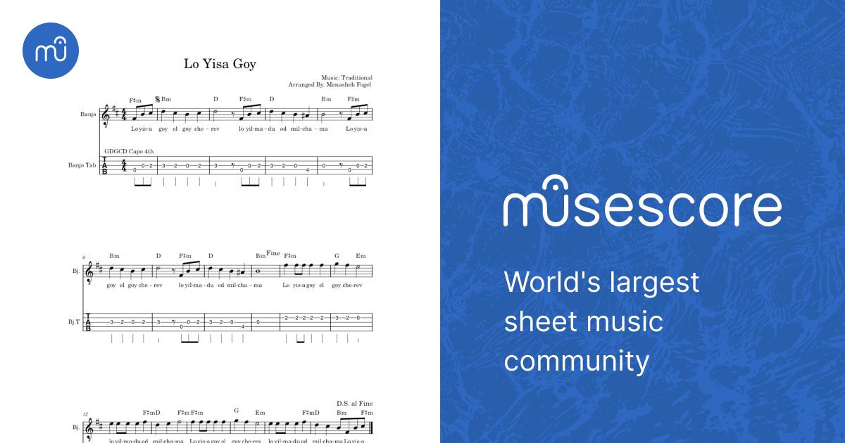 Lo Yisa Goy – Traditional Jewish (Banjo Clawhammer) Sheet Music for ...