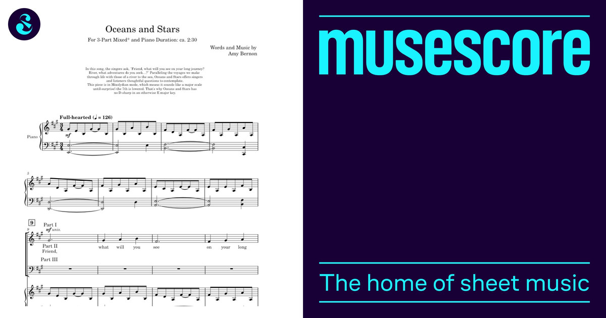Oceans and Stars - Amy F. Bernon Sheet music for Piano, Synthesizer ...