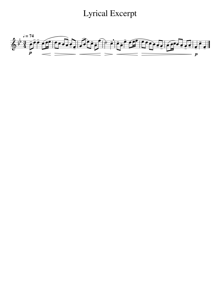 Lyrical Excerpt Sheet music for Trumpet in b-flat (Solo) | Musescore.com