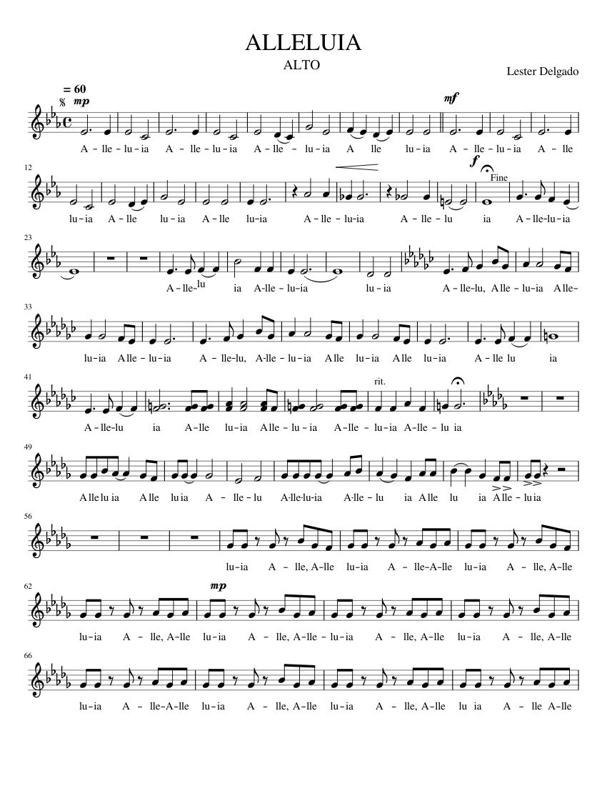ALLELUIA Sheet music for Piano (Solo) Easy | Musescore.com