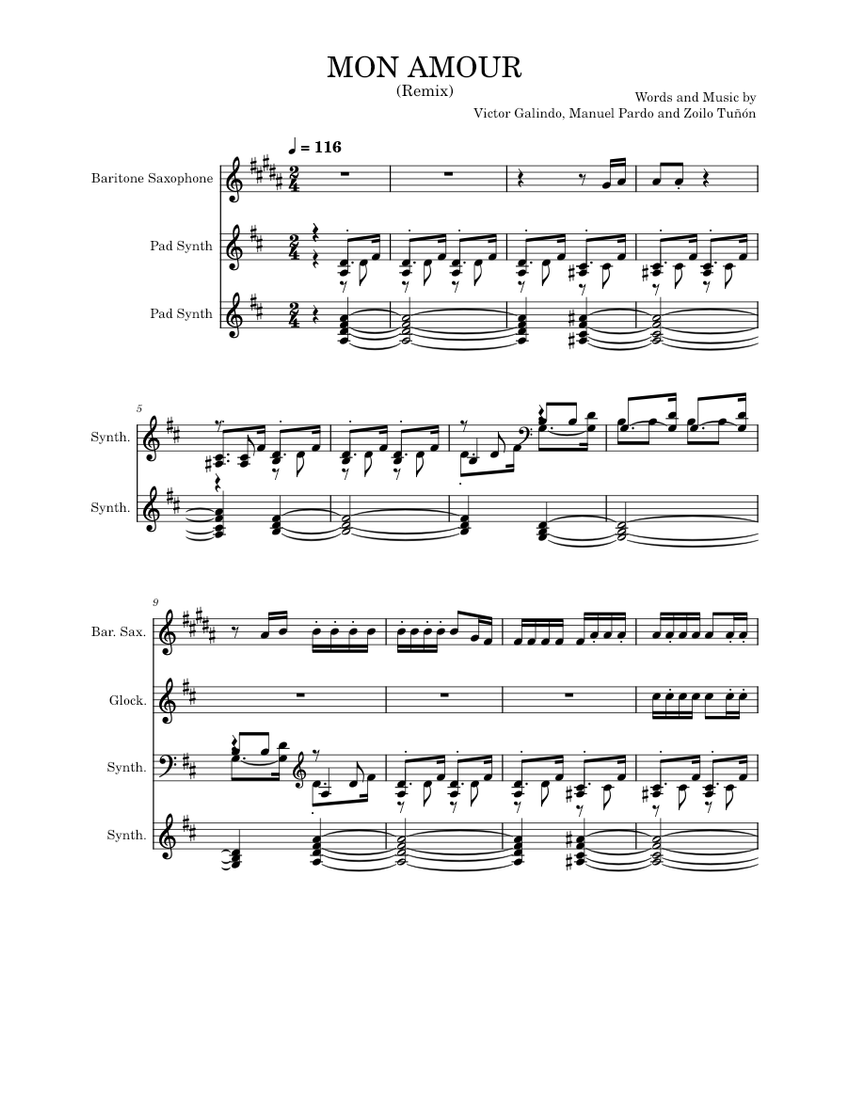 Mon amour (ft. Aitana) - Zzoilo Sheet Music for Saxophone alto ...