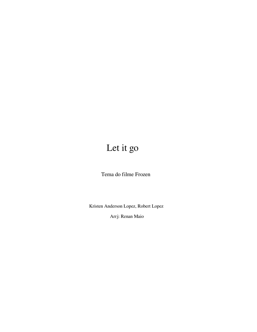 Let It Go - Disney (No percussion) Sheet Music for Piano, Trombone ...