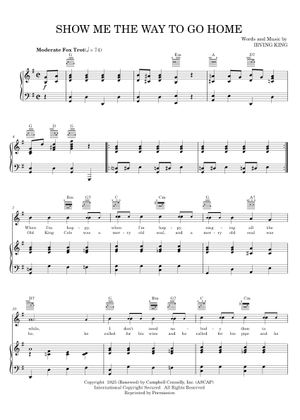 Play Official version of Show me the way to go home Sheet Music by ...