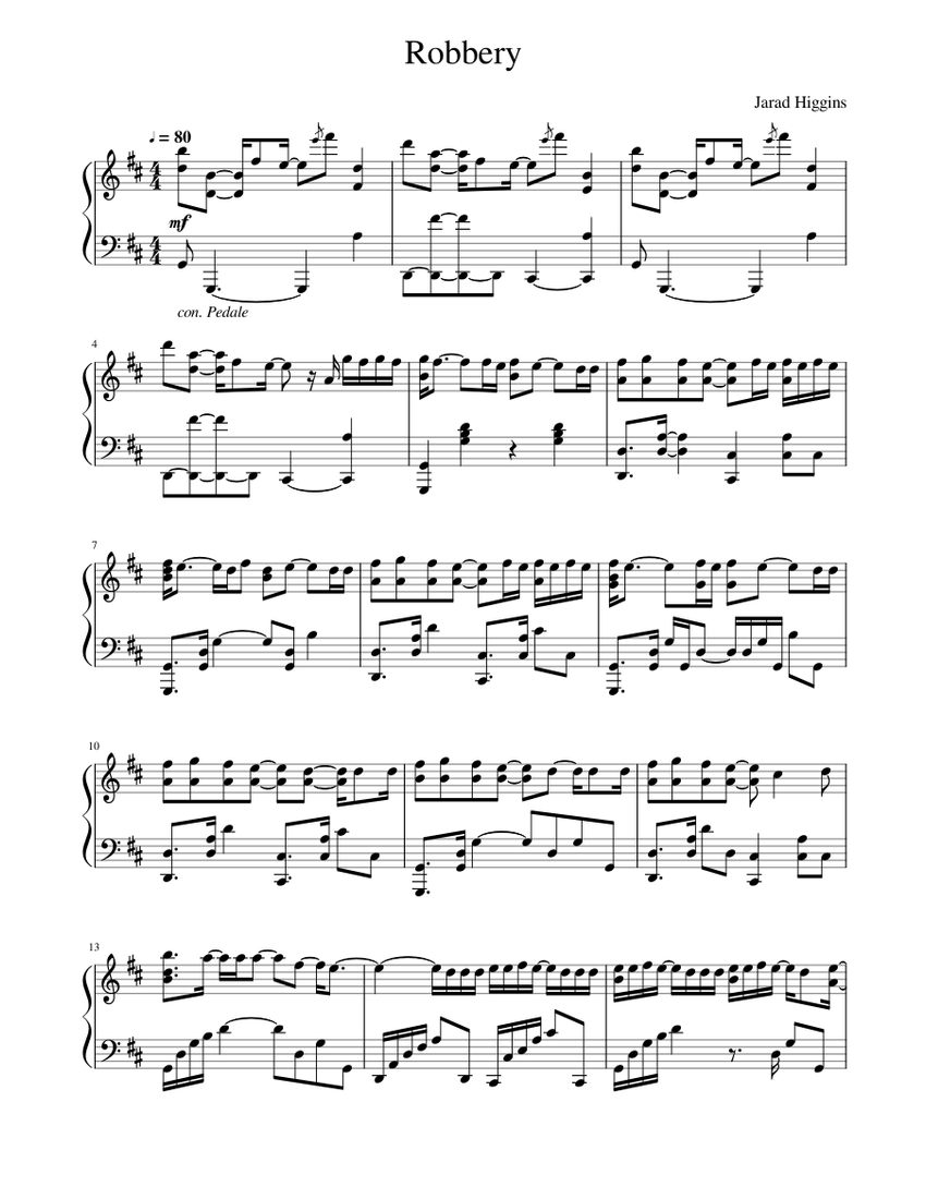 Robbery by Juice WRLD Sheet Music for Piano (Solo) | MuseScore.com