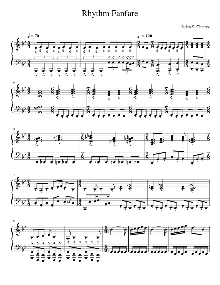 Rhythm Fanfare Sheet music for Piano (Solo) | Musescore.com