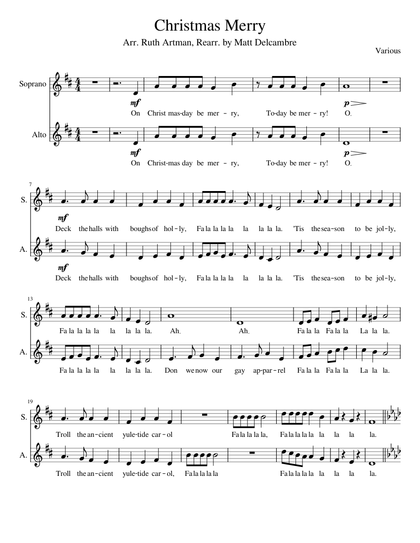 Deck the halls – Misc Christmas Christmas Merry Sheet music for Soprano ...