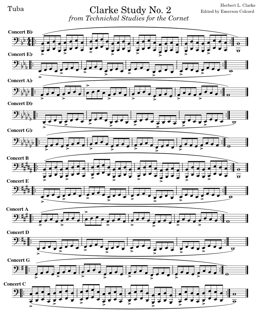Clarke Study No. 2 Sheet music for Brass (other) (Solo) | Musescore.com