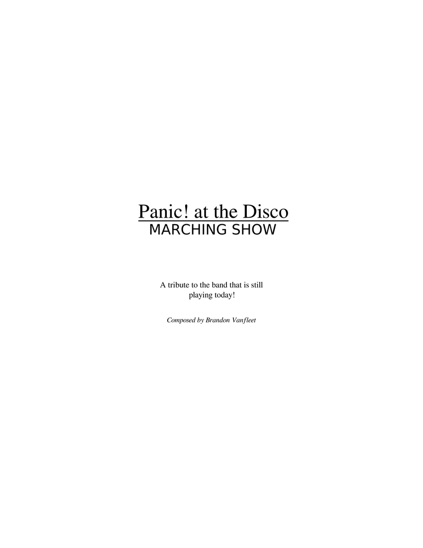 Panic!_at_the_Disco_MARCHING_SHOW Sheet music for Trombone, Tuba, Flute ...