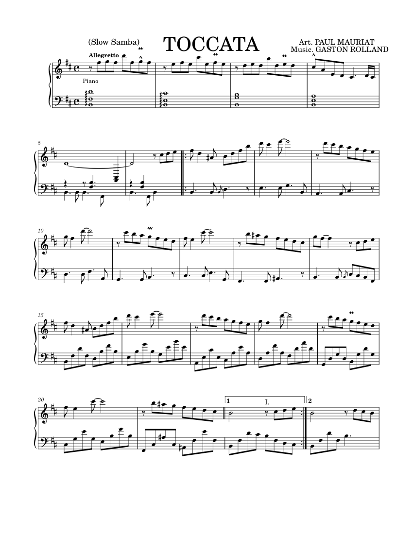 TOCCATA Sheet music for Piano (Solo) | Musescore.com