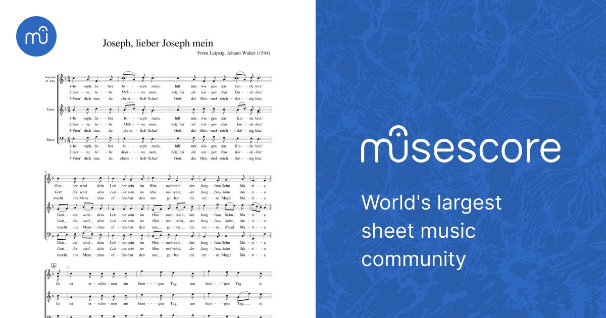 Joseph, lieber Joseph mein - Johann Walter Sheet music for Soprano ...