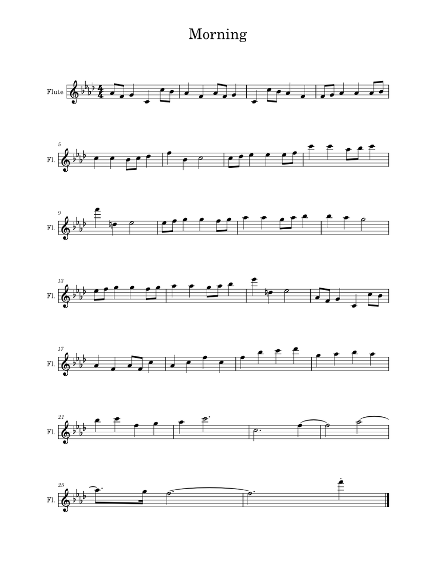 Morning Sheet music for Flute (Solo) | Musescore.com