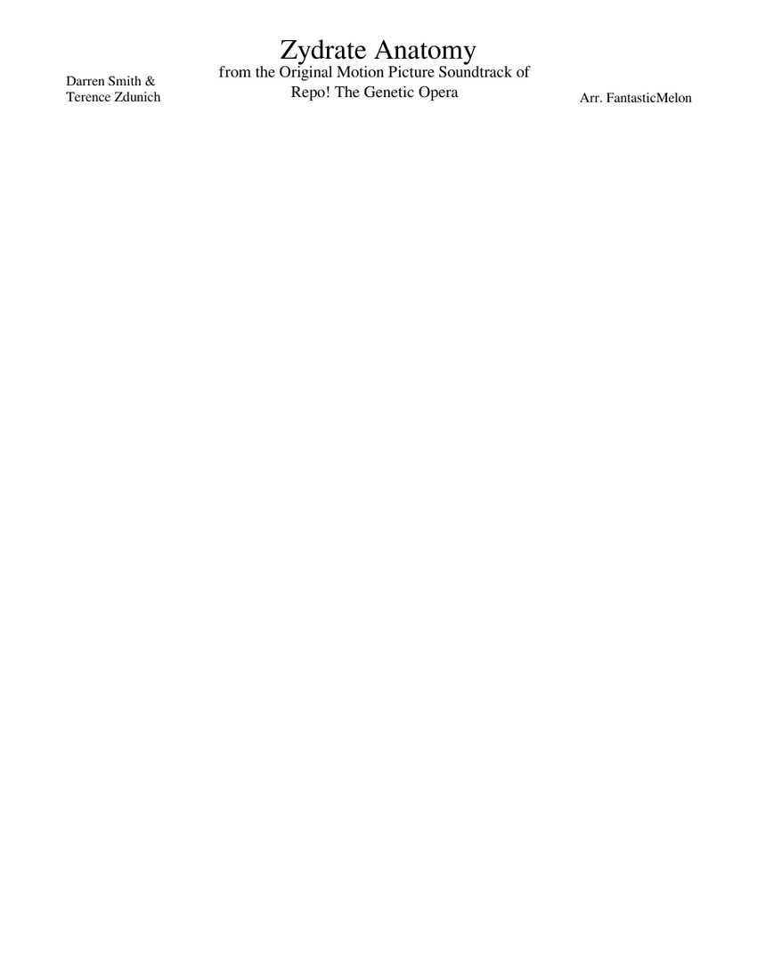 Zydrate Anatomy - Repo! The Genetic Opera (Full Transcription) Sheet ...