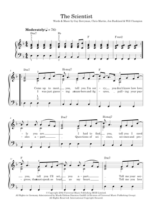 The Scientist (EASY) Sheet Music for Piano (Solo) | MuseScore.com