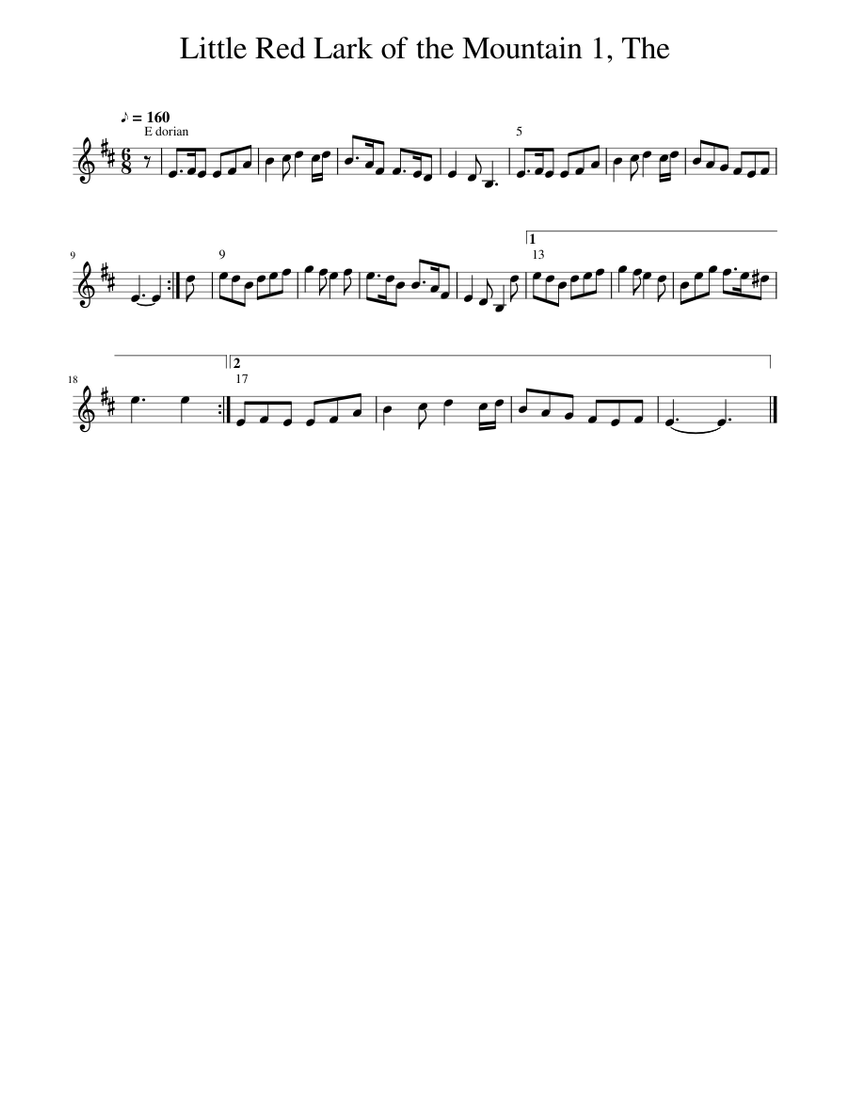 The Little Red Lark of the Mountain 1 Sheet music for Piano (Solo ...