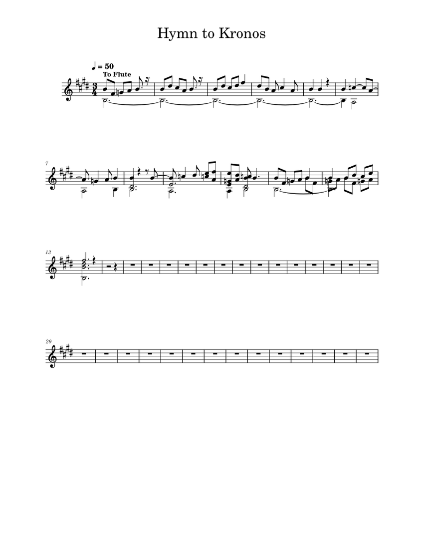 Hymn to Kronos Sheet Music for Piano (Solo) Easy | MuseScore.com