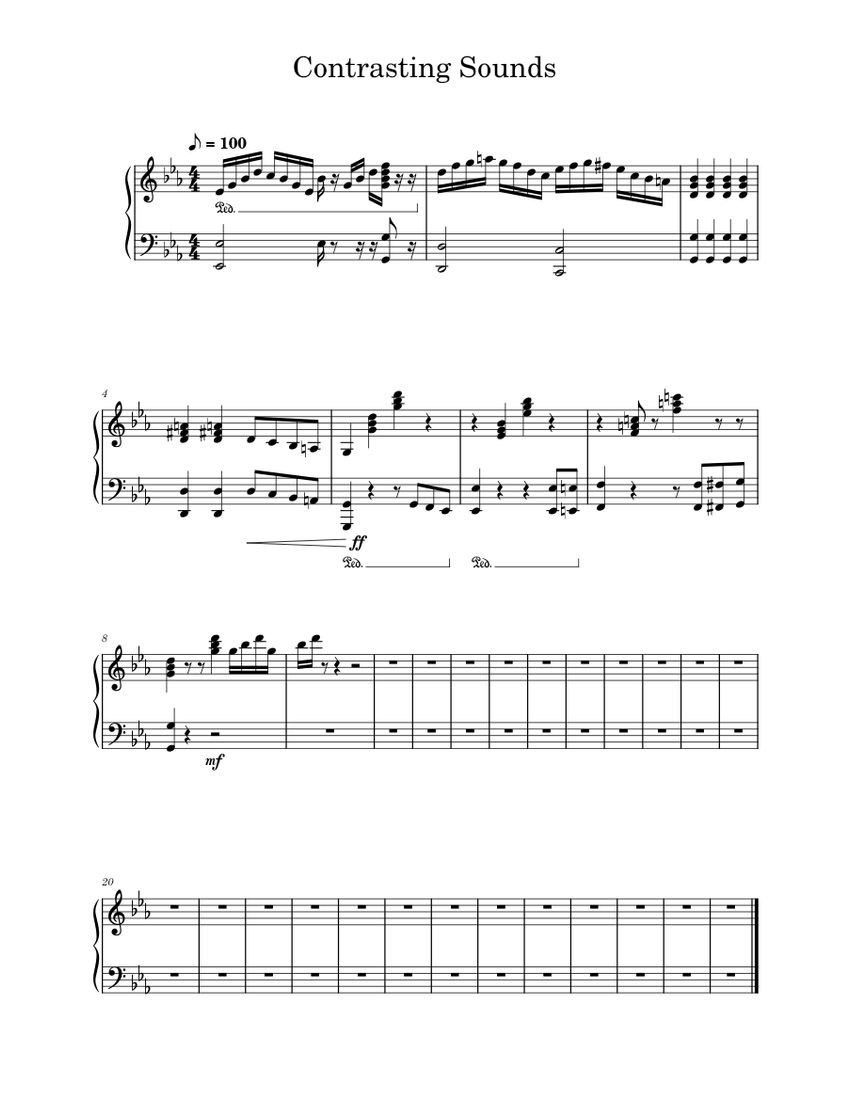 Contrasting Sounds Sheet Music for Piano (Solo) Easy | MuseScore.com
