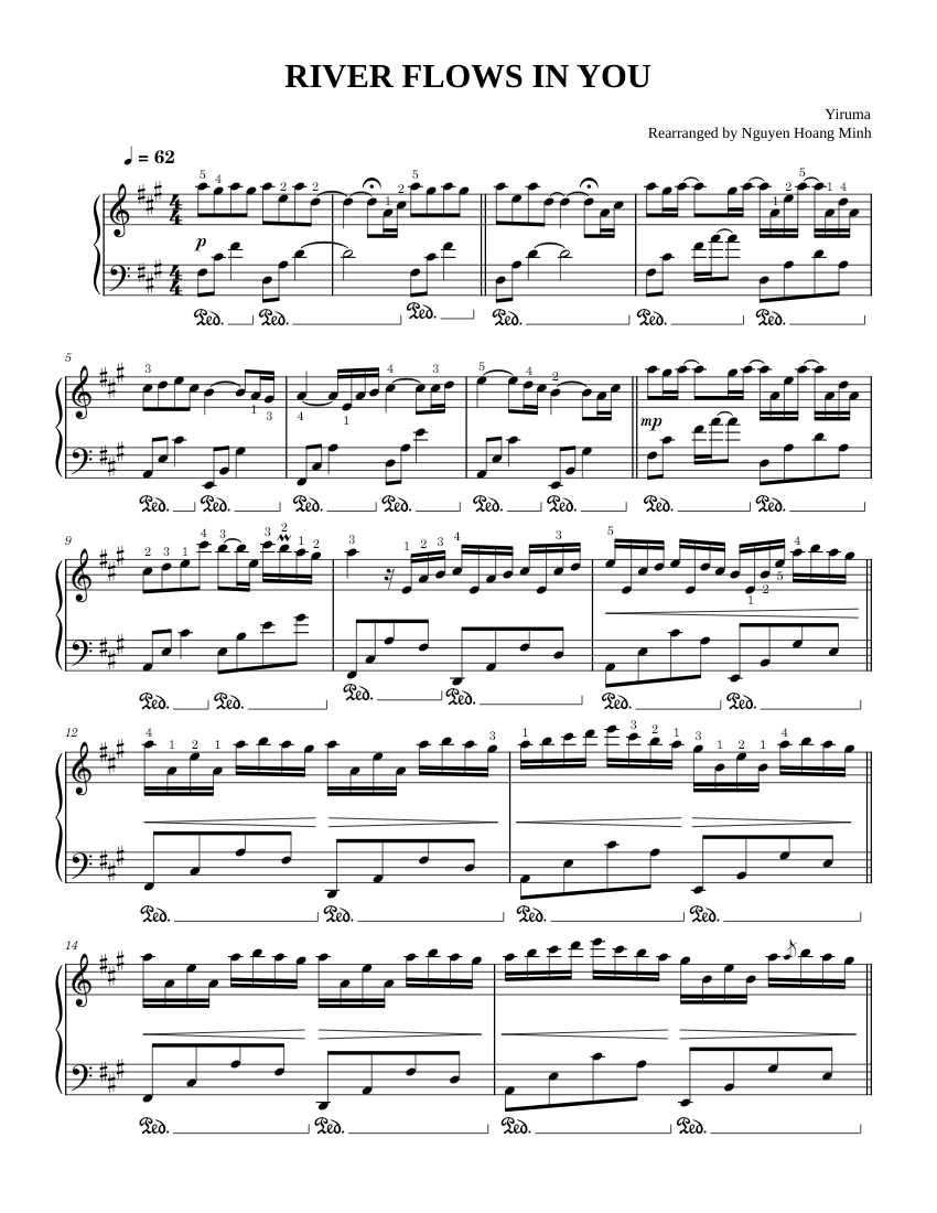 RIVER FLOWS IN YOU Sheet music for Piano (Solo) | Musescore.com