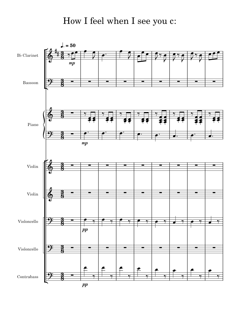 Fish in the pool Sheet Music for Piano, Clarinet in b-flat, Bassoon ...