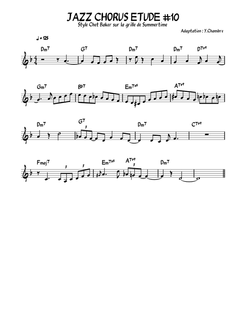 JAZZ CHORUS ETUDE#10 Sheet music for Piano (Solo) Easy | Musescore.com