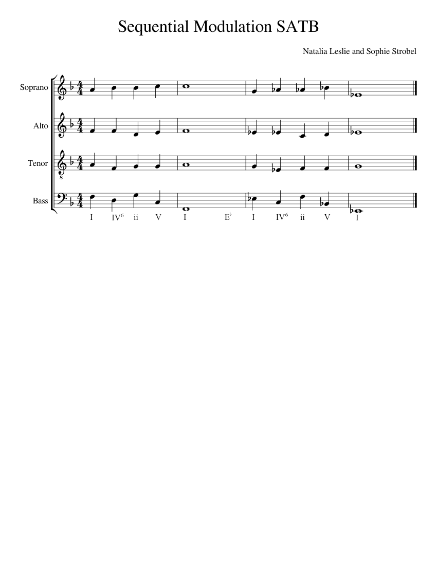 Sequential Modulation SATB Sheet music for Soprano, Alto, Tenor, Bass ...