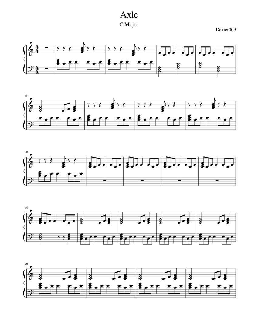 Axle Sheet music for Piano (Solo) | Musescore.com